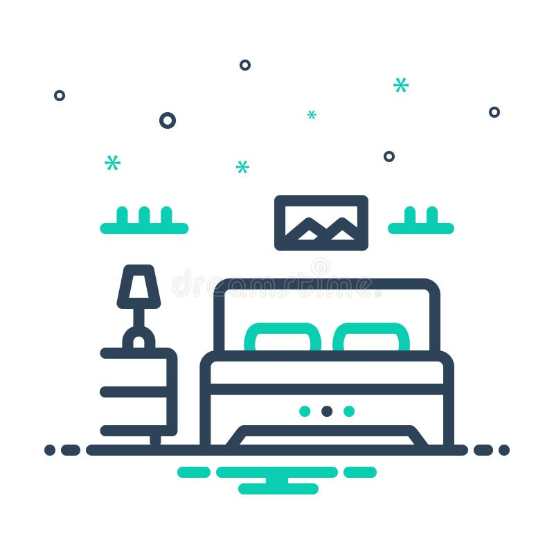 Mix Icon for Bedrooms, Dorm and Dormitory Stock Illustration ...