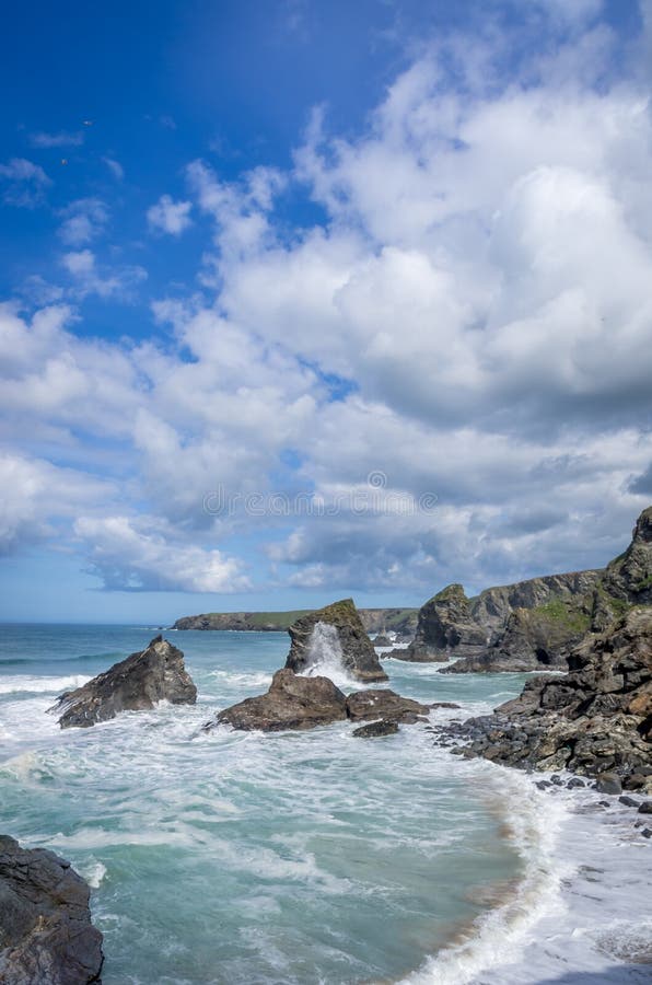 Bedruthan Steps in Cornwall England Uk Kernow Stock Image - Image of ...