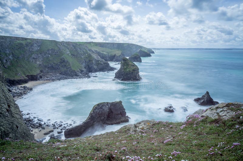 Bedruthan Steps in Cornwall England Uk Kernow Stock Image - Image of ...