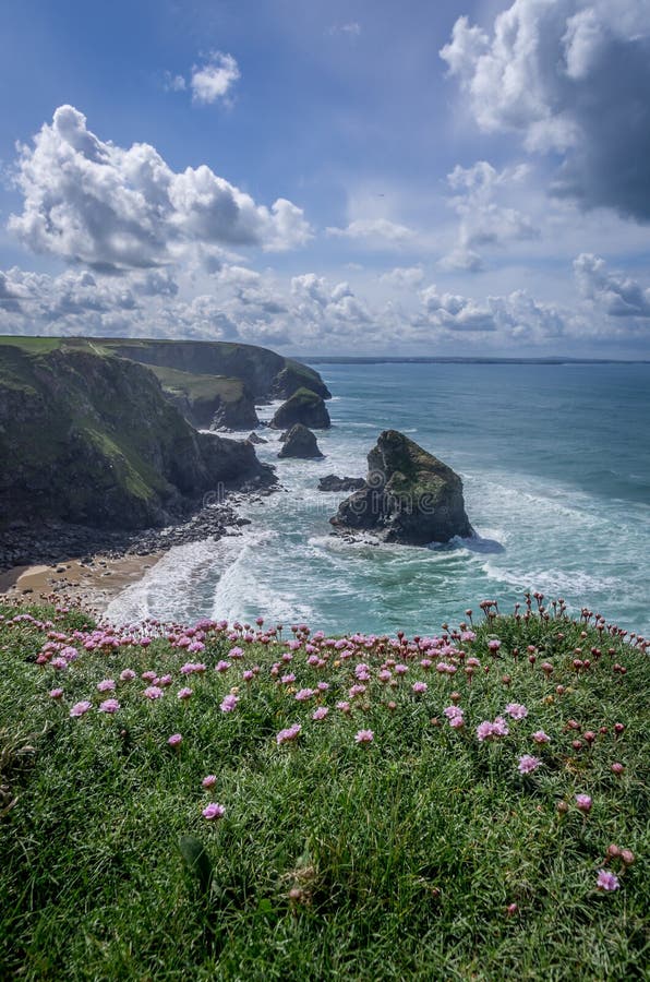 Bedruthan Steps in Cornwall England Uk Kernow Stock Photo - Image of ...