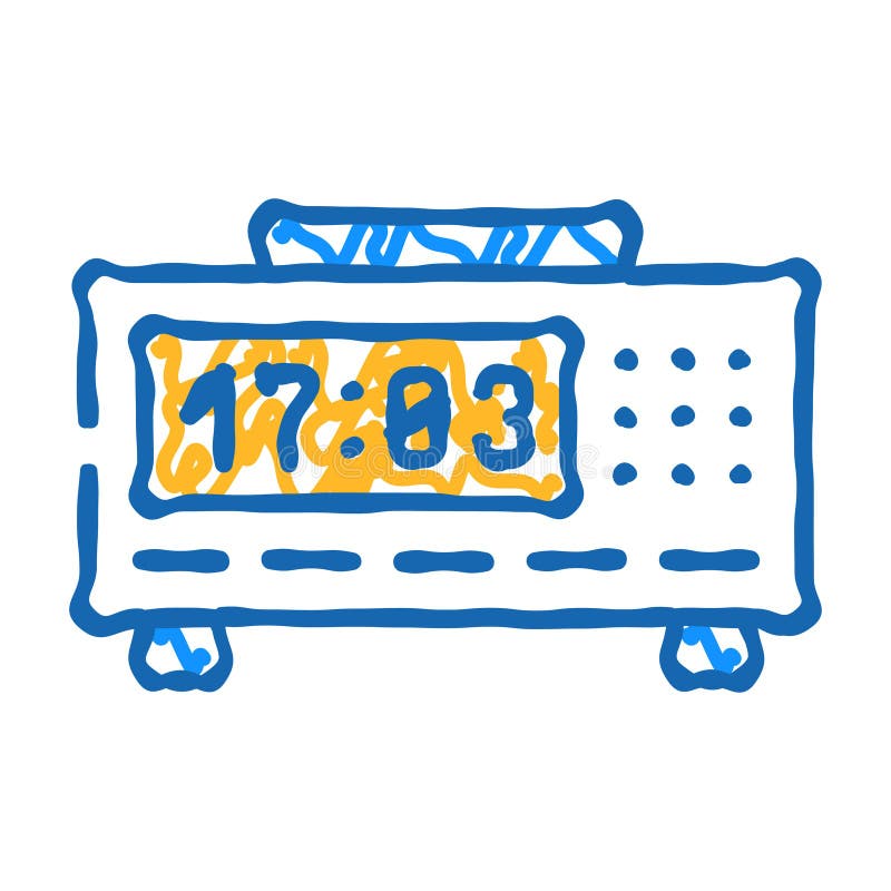 Bedside Clock Icon Doodle Illustration Stock Illustration ...