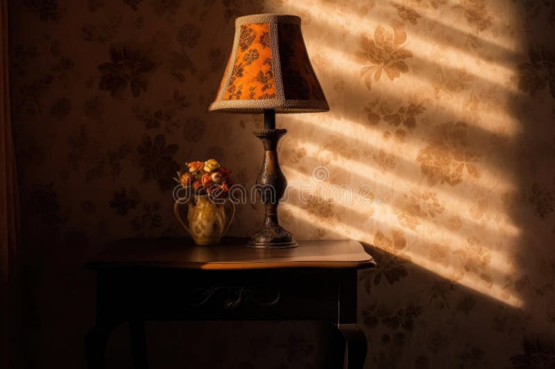 Bedside Lamp Casting Soft Shadows on Wall Stock Photo - Image of home ...