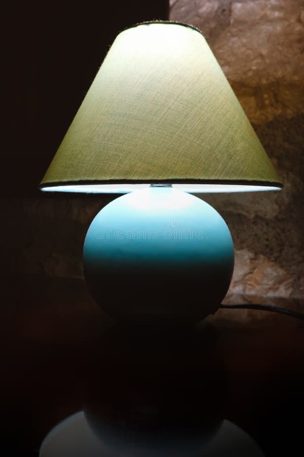 Bedside Night Illuminated Lampshade Light Lamp Stock Photo - Image of ...