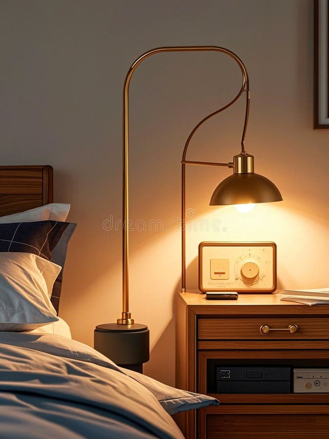 A Bedside Reading Lamp that Illuminates the Light Control Panel, Power ...