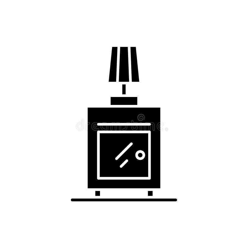 Bedside Table Black Icon, Vector Sign on Isolated Background. Bedside ...