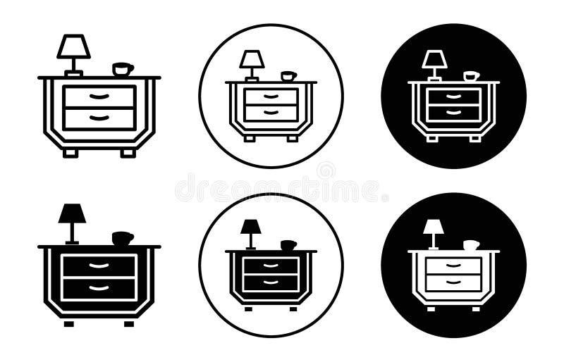 Bedside Table Icon Outline Flat Icon Stock Vector - Illustration of ...