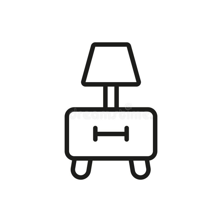 Bedside Table Icon Vector Basic Design Simple and Modern Stock Vector ...