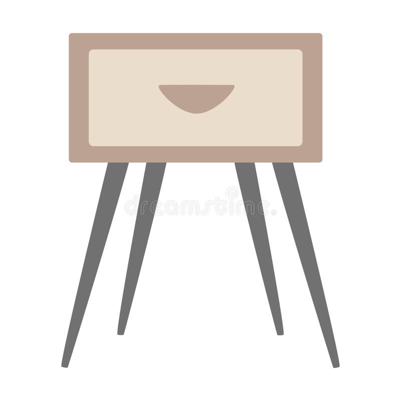 Bedside Table, Interior Design Element for Living Room or Cabinet, Flat ...