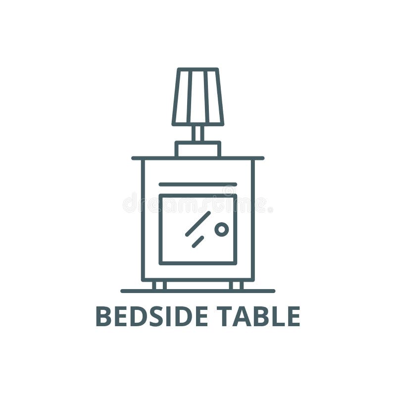 Bedside Table Line Icon, Vector. Bedside Table Outline Sign, Concept ...