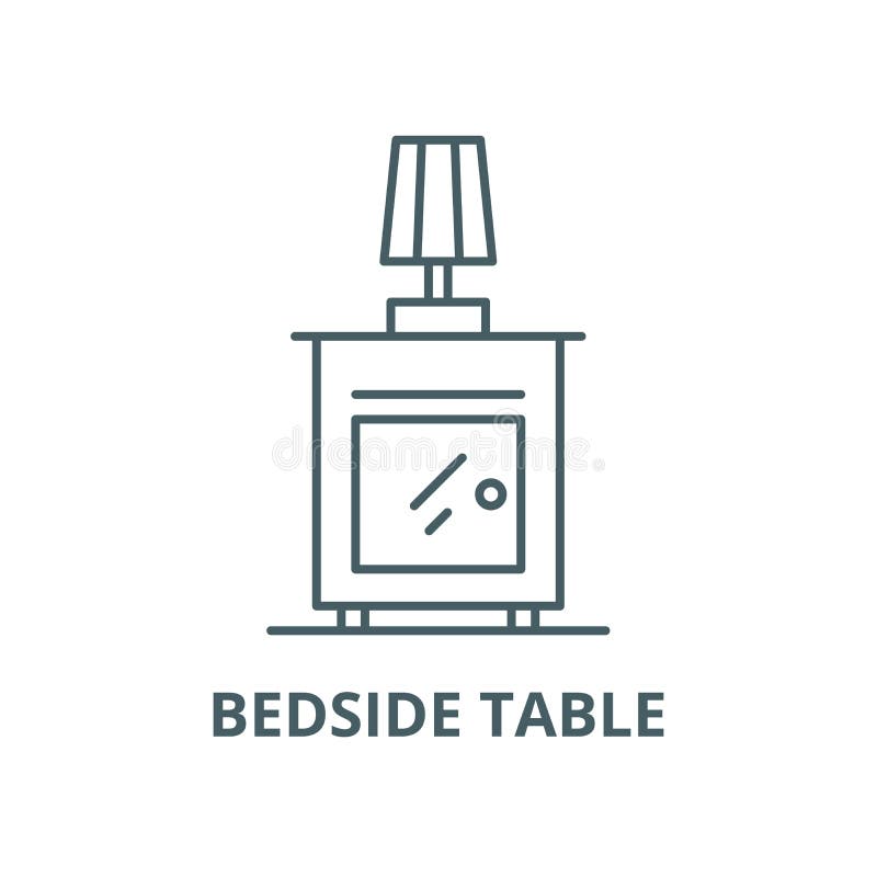 Bedside Table Vector Line Icon, Linear Concept, Outline Sign, Symbol ...