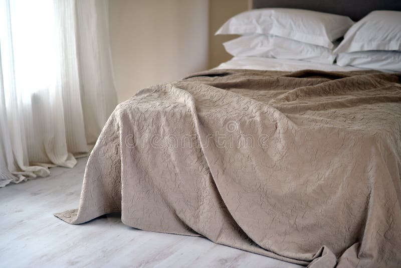 Bedspread stock image. Image of warm, lived, natural - 93348643