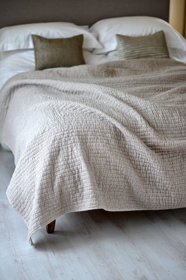 Bedspread stock photo. Image of material, colors, neutral - 93349404