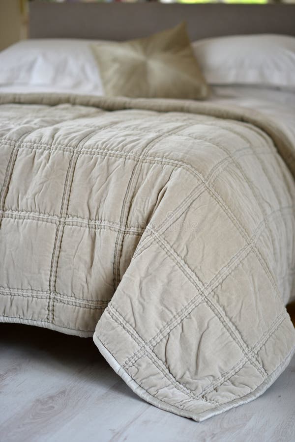 Bedspread stock image. Image of bedroom, material, pastel - 93349757