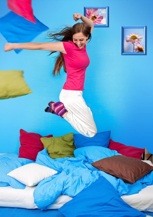 Bedtime 09 stock image. Image of happy, energy, bedroom - 15488789