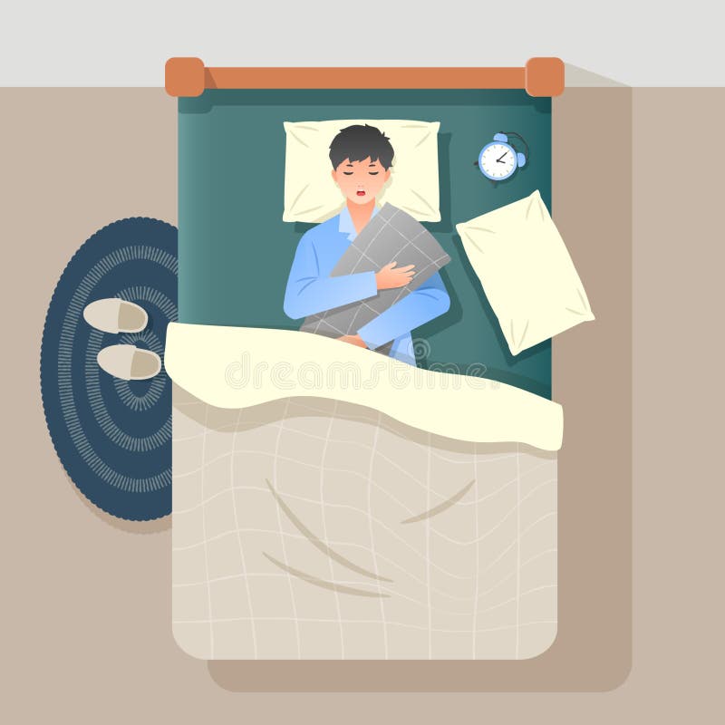 Bedtime Hand Drawn Flat Cartoon Composition Stock Illustration ...