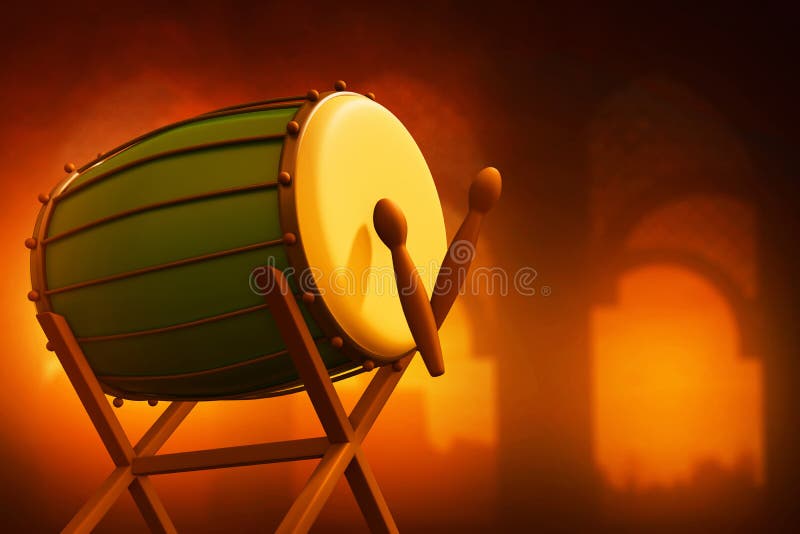 Bedug Drum on 3d Illustrations Stock Illustration - Illustration of ...