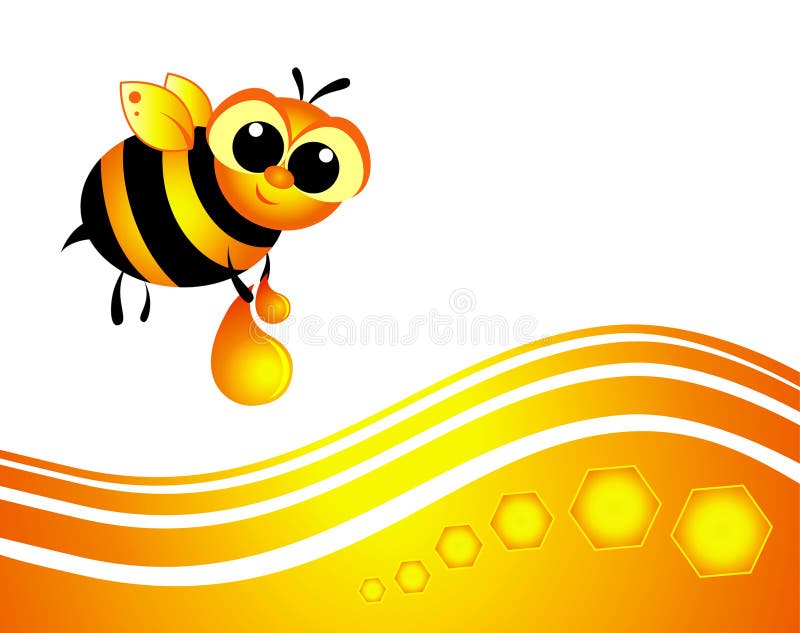 Busy Cartoon Bees with Honey Stock Vector - Illustration of vector ...