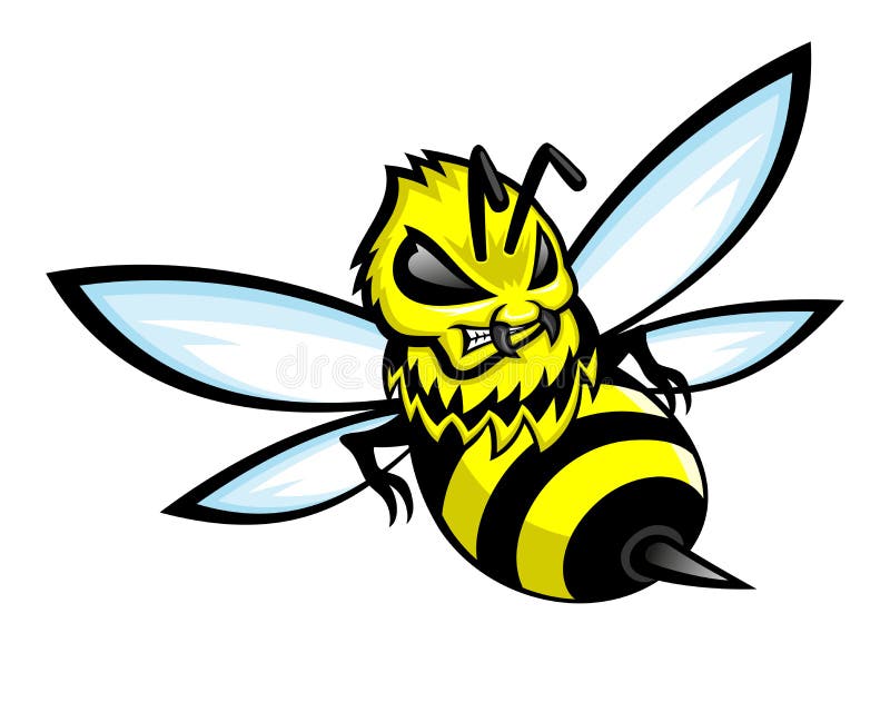 Cartoon Angry Bee Mascot Isolated White Ba Stock Illustrations – 107 ...