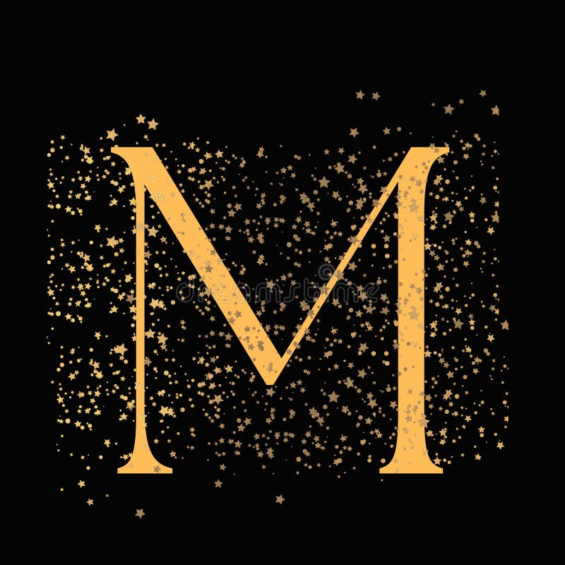 Gold letter M stock illustration. Illustration of pattern - 264217802