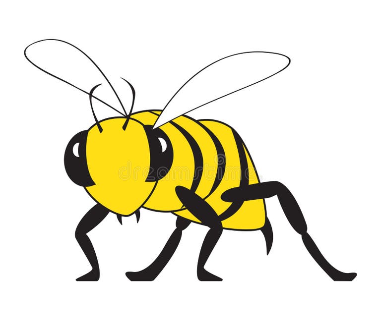 Intimidating Angry Bee Looking at You Isolated on White Stock Vector ...