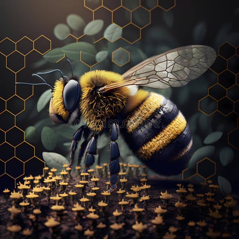 Bee Activity. Generative AI Stock Illustration - Illustration of ...
