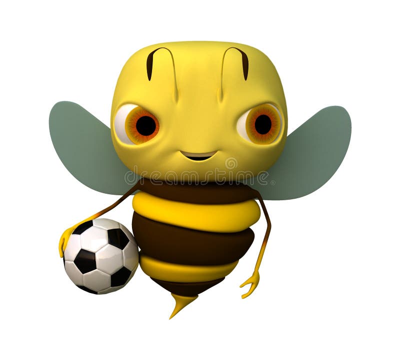 Bee with a ball stock illustration. Illustration of fungi - 10552495