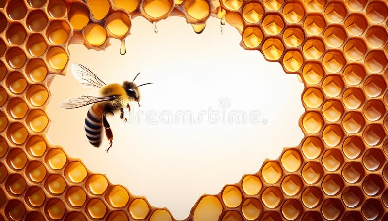 Bee with beeswax stock illustration. Illustration of yellow - 350704266