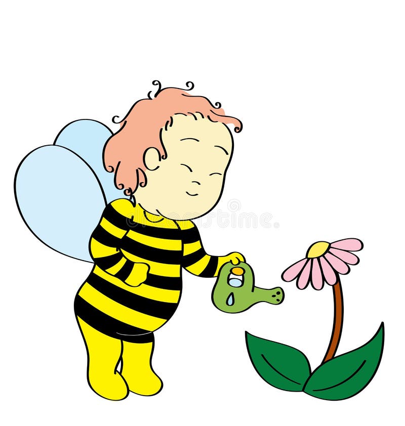 Bee Boy stock vector. Illustration of watering, nature - 15466141
