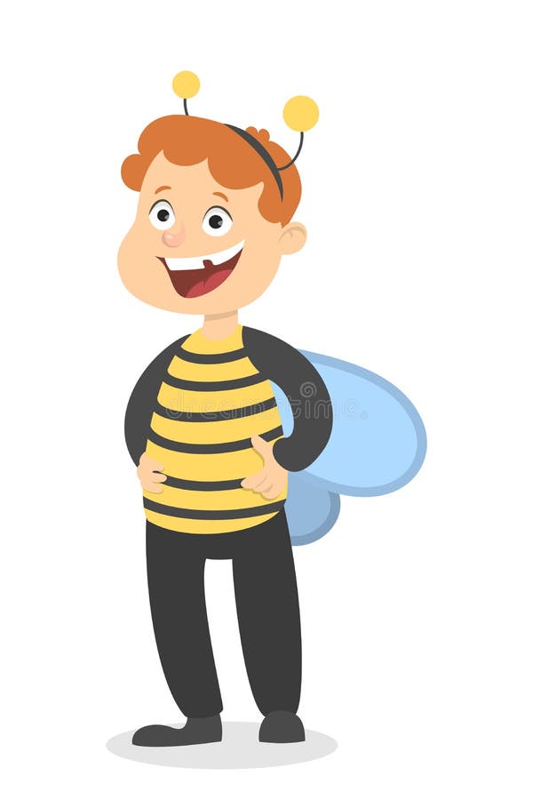 A Funny Christmas Cartoon Bee Stock Vector - Illustration of child ...