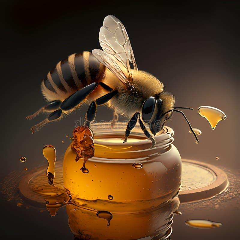Bee Bring Honey. Generative AI Stock Illustration - Illustration of ...
