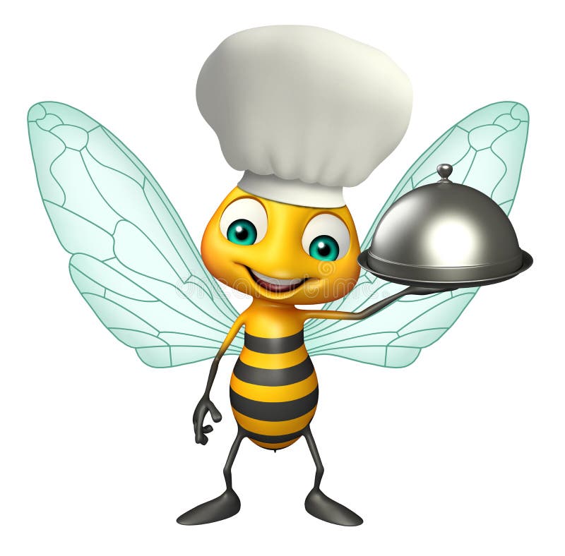 Cartoon Bee Chef stock vector. Illustration of chef, dish - 7247617