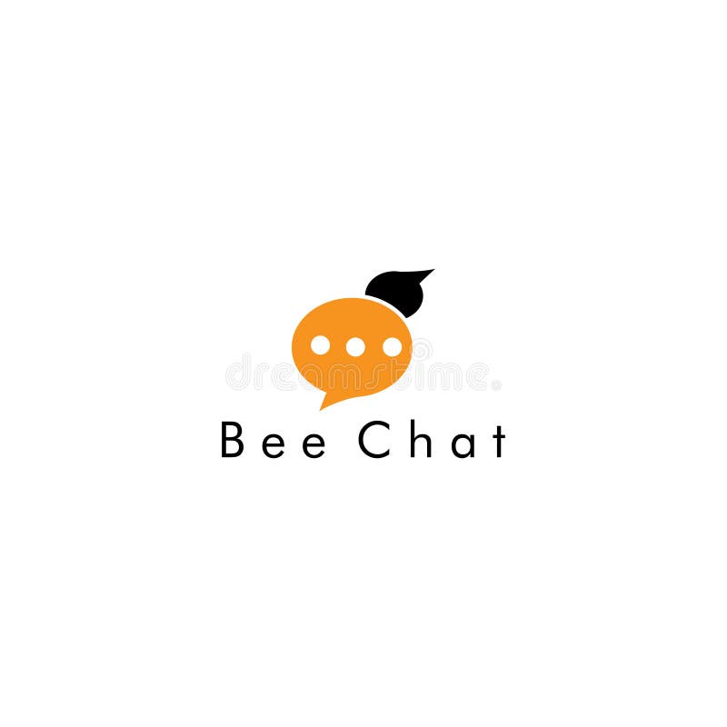 Bee Chat Logo Vector Design Illustration Stock Vector - Illustration of ...