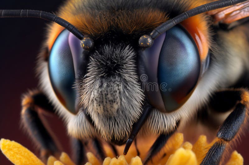 Bee, Close-Up of a Bee stock illustration. Illustration of collecting ...