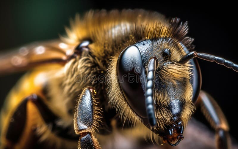 Bee Close-up, Macro, Bee Head Stock Photo - Image of produce, honeycomb ...