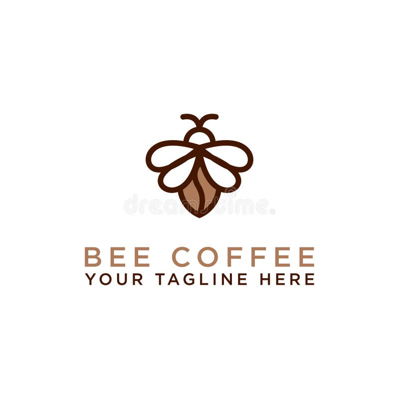 Bee and Coffee Logo Design Templat Stock Vector - Illustration of honey ...