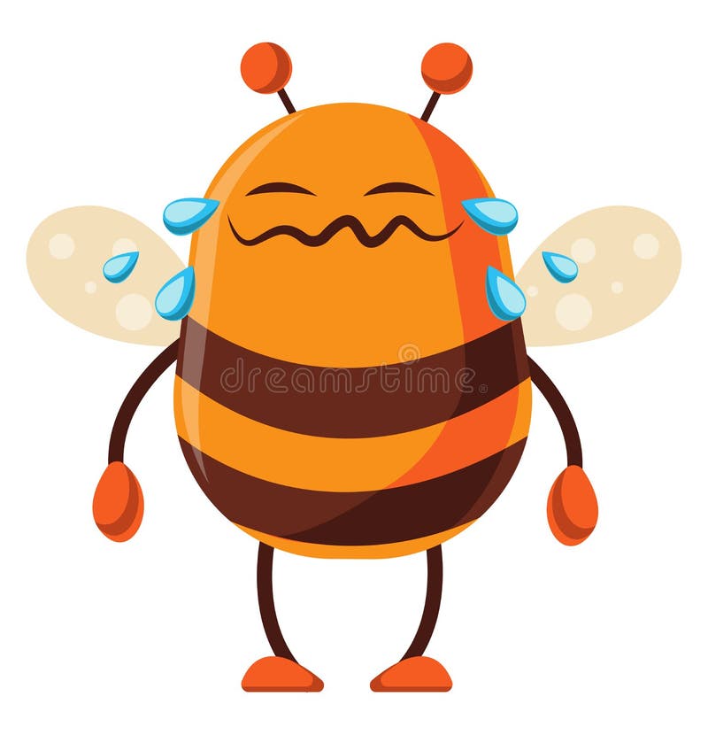 Sadness bee stock illustration. Illustration of cartoon - 7866231