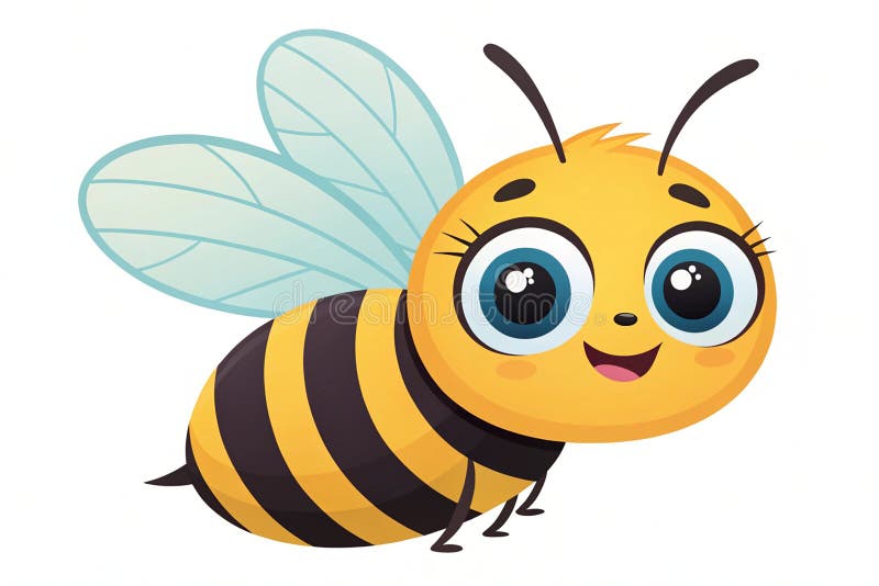 Bee. Cute Cartoon Bee Illustration Stock Image - Image of friendly ...