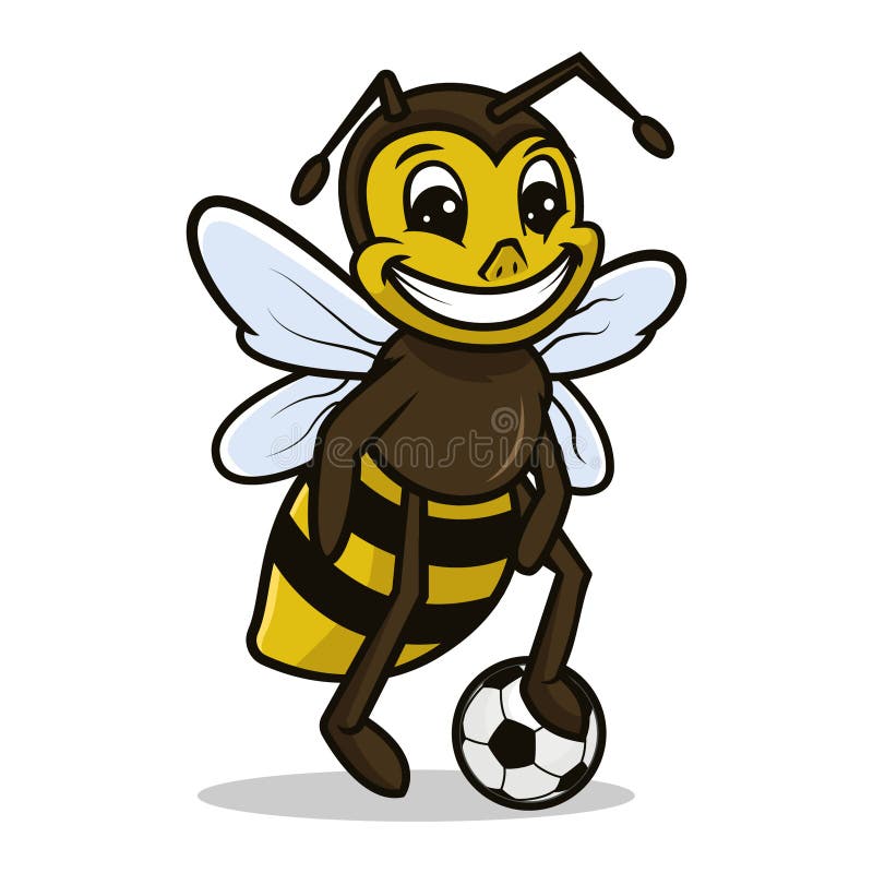 Cute Bee Mascot Sport Related Design Stock Vector - Illustration of ...