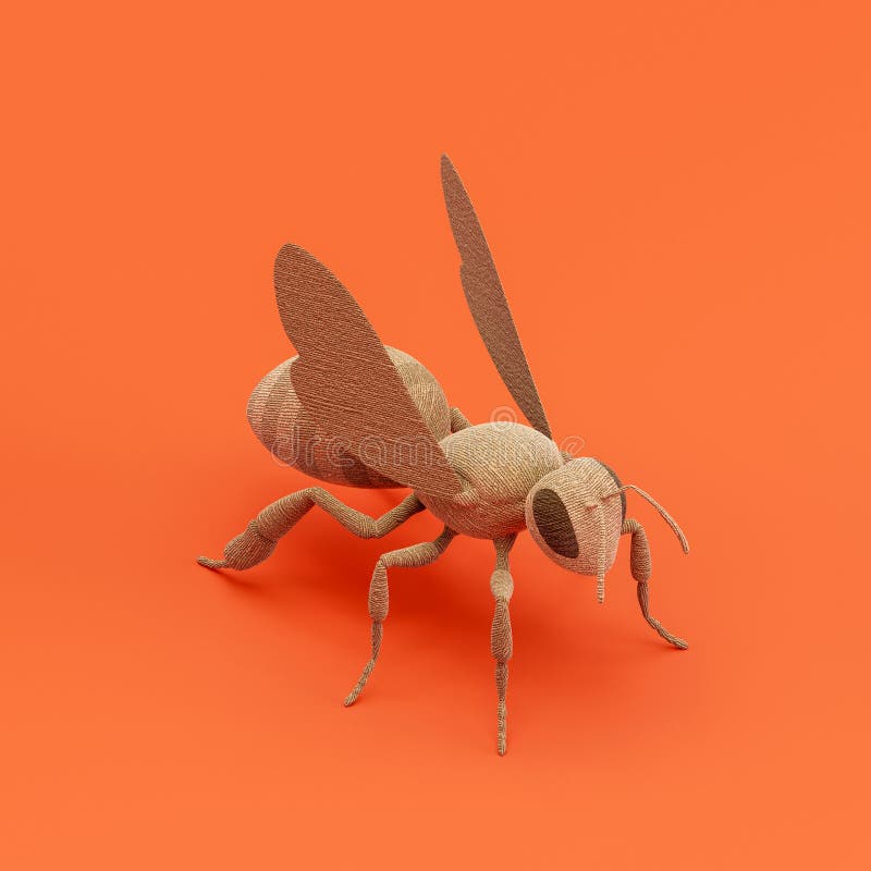 Bee Doll, Stuffed Insect Made of Fabric Single Varmint from Isometric ...