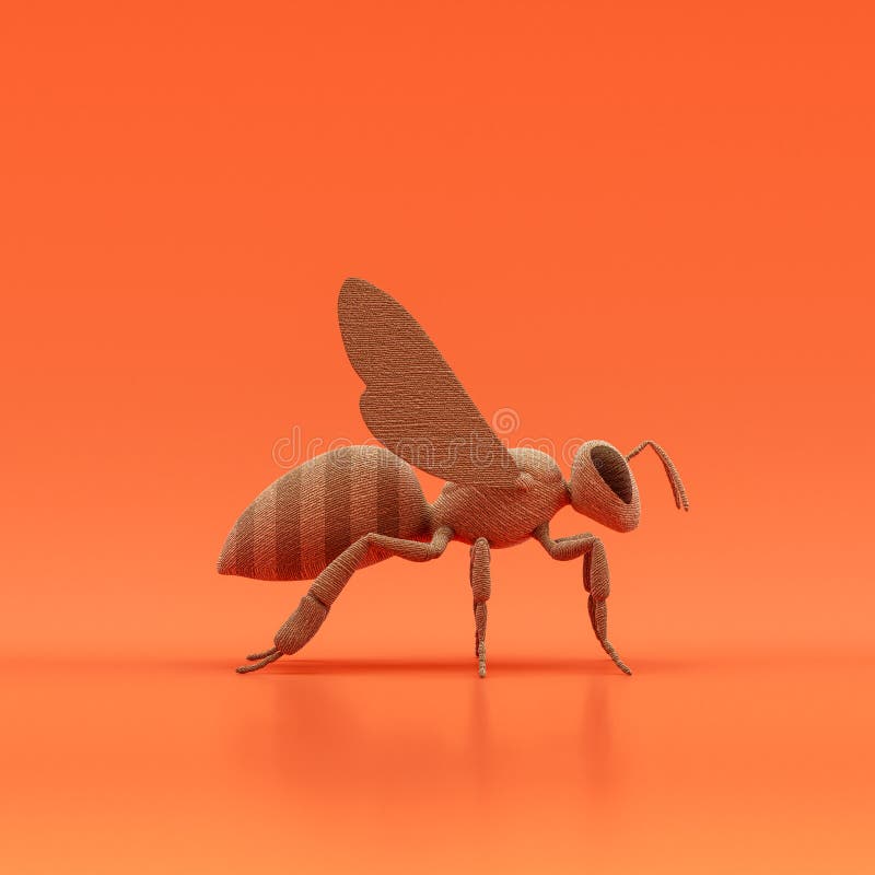 Bee Doll, Stuffed Insect Made of Fabric Single Varmint from Side View ...