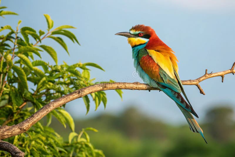 Bee-eater of Colors of the Rainbow. Bird of Colors in Freedom Stock ...