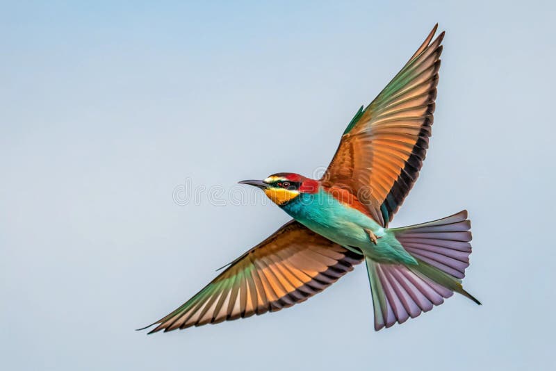 Bee-eater of Colors of the Rainbow. Bird of Colors in Freedom Stock ...