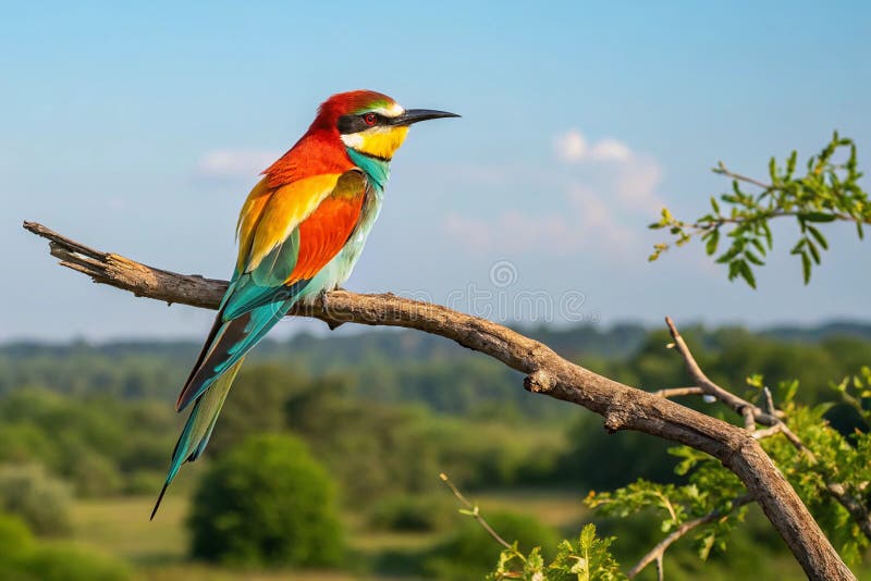 Bee-eater of Colors of the Rainbow. Bird of Colors in Freedom Stock ...