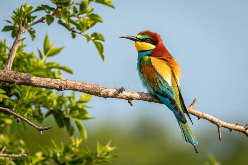 Bee-eater of Colors of the Rainbow. Bird of Colors in Freedom Stock ...