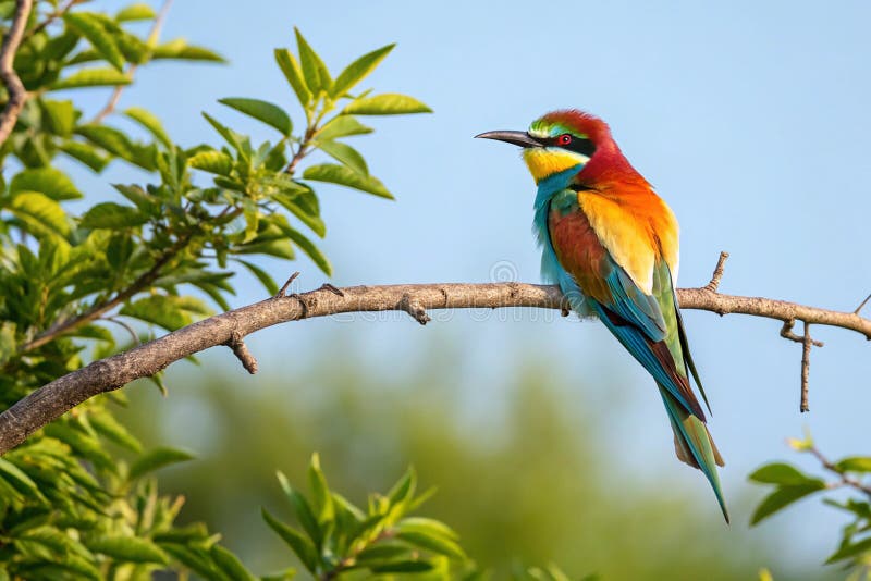 Bee-eater of Colors of the Rainbow. Bird of Colors in Freedom Stock ...