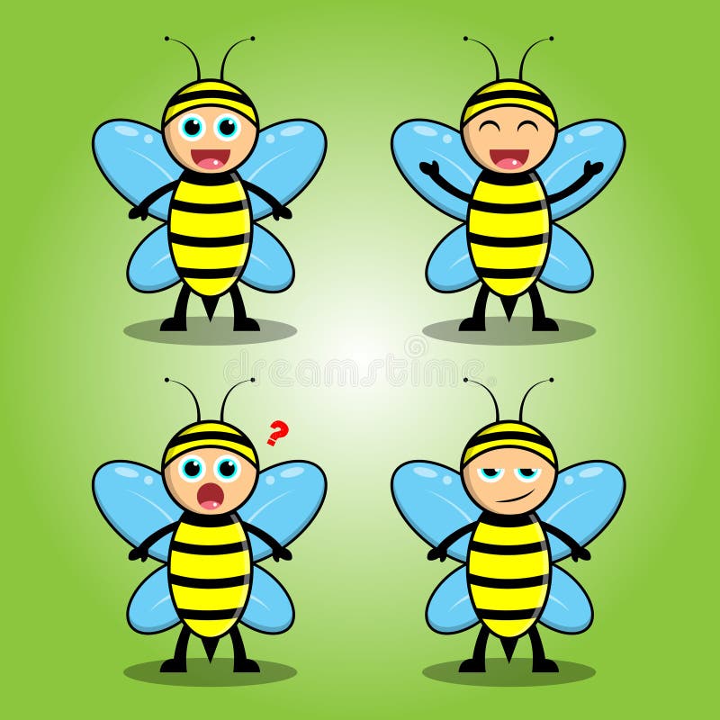 Bee Emoji Bundle stock illustration. Illustration of ocean - 313209100
