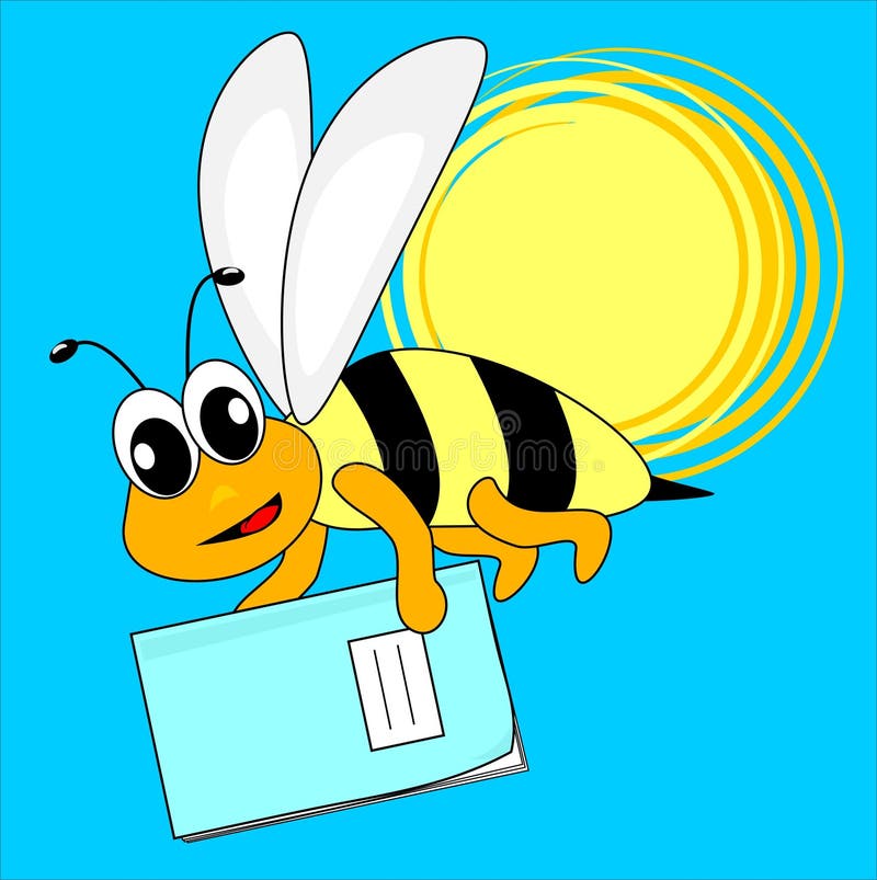 Bee and Exercise Book, Vector Illustration, Flying Bee Stock Vector ...