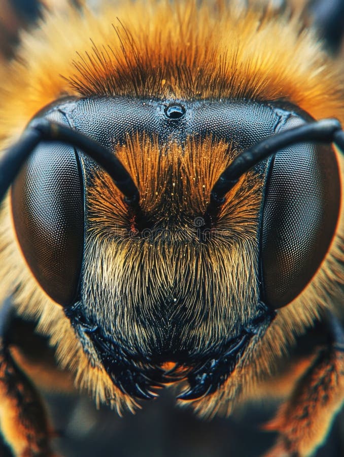 Bee Face Close Up stock photo. Image of tiny, insect - 376699316