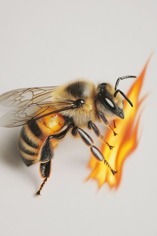 Bee on Fire stock image. Image of nature, wildlife, sting - 362897723