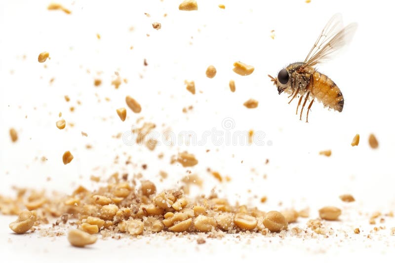 A Bee in Flight Above a Pile of Peanuts Stock Image - Image of business ...